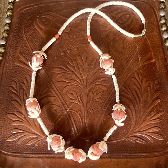 Jewelry | Vintage Puka Shell Red Coral Necklace | Poshmark